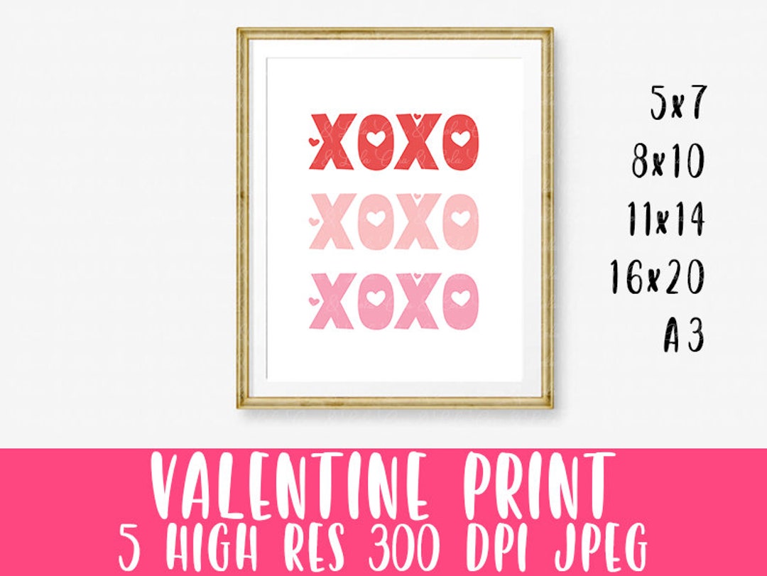 Valentine's Day Printable Love Print XOXO Printable Galentines Day ...