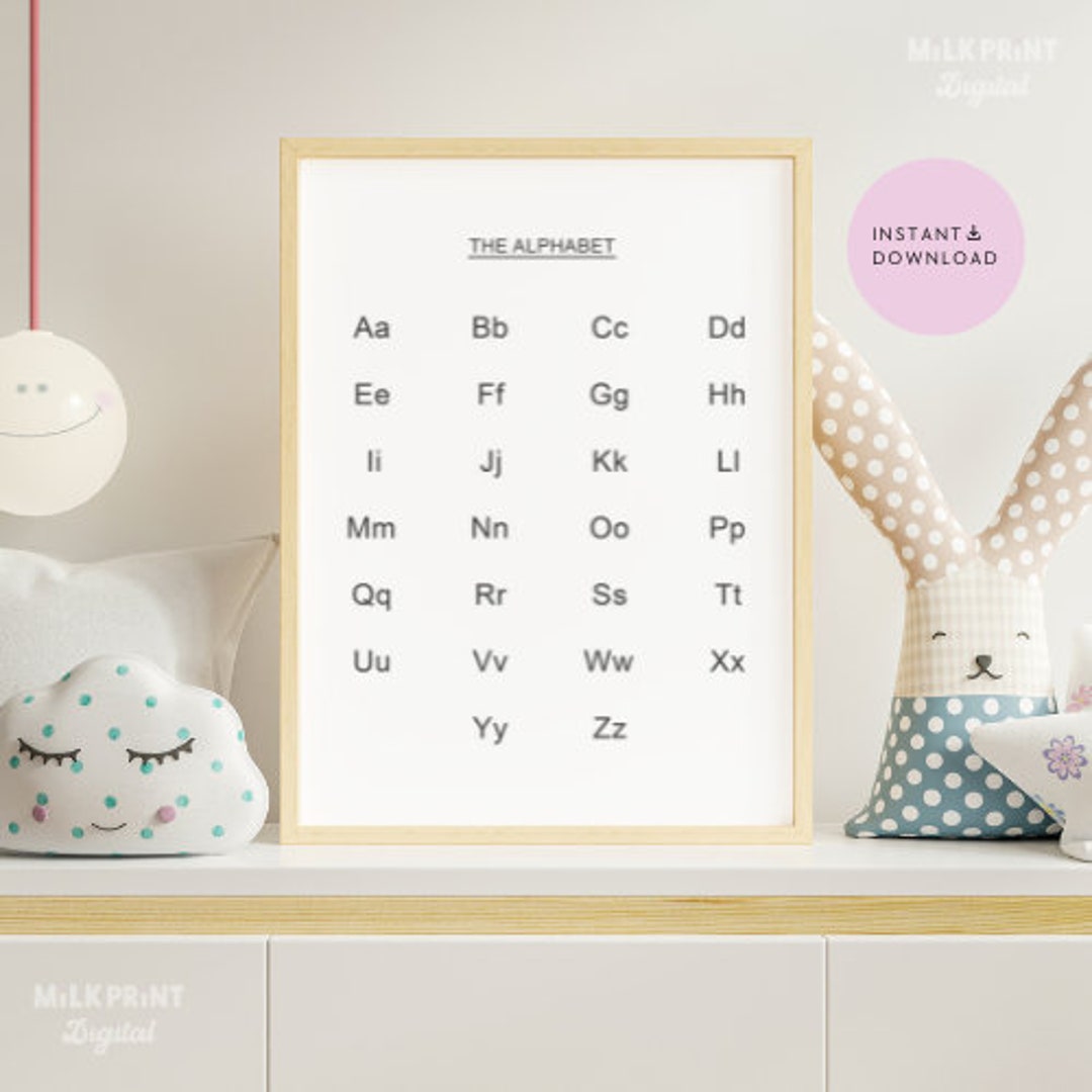 Alphabet - Black White - Preschool, Children's Bedroom, Nursery ...