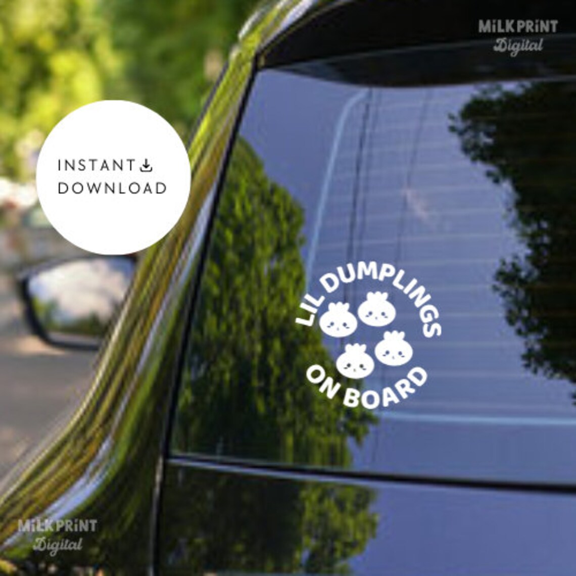 Lil Dumpling Quadruple Siblings Baby on Board Sign SVG Cute Outline ...
