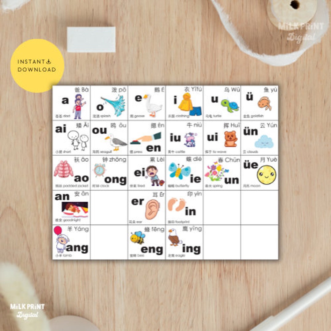 AEIOU Phonics Chinese Mandarin Chart Letter Sound Activity Print ...