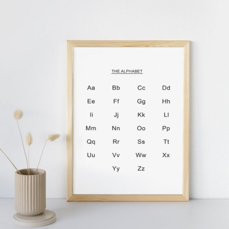 Alphabet - Black White - Preschool, Children's Bedroom, Nursery ...