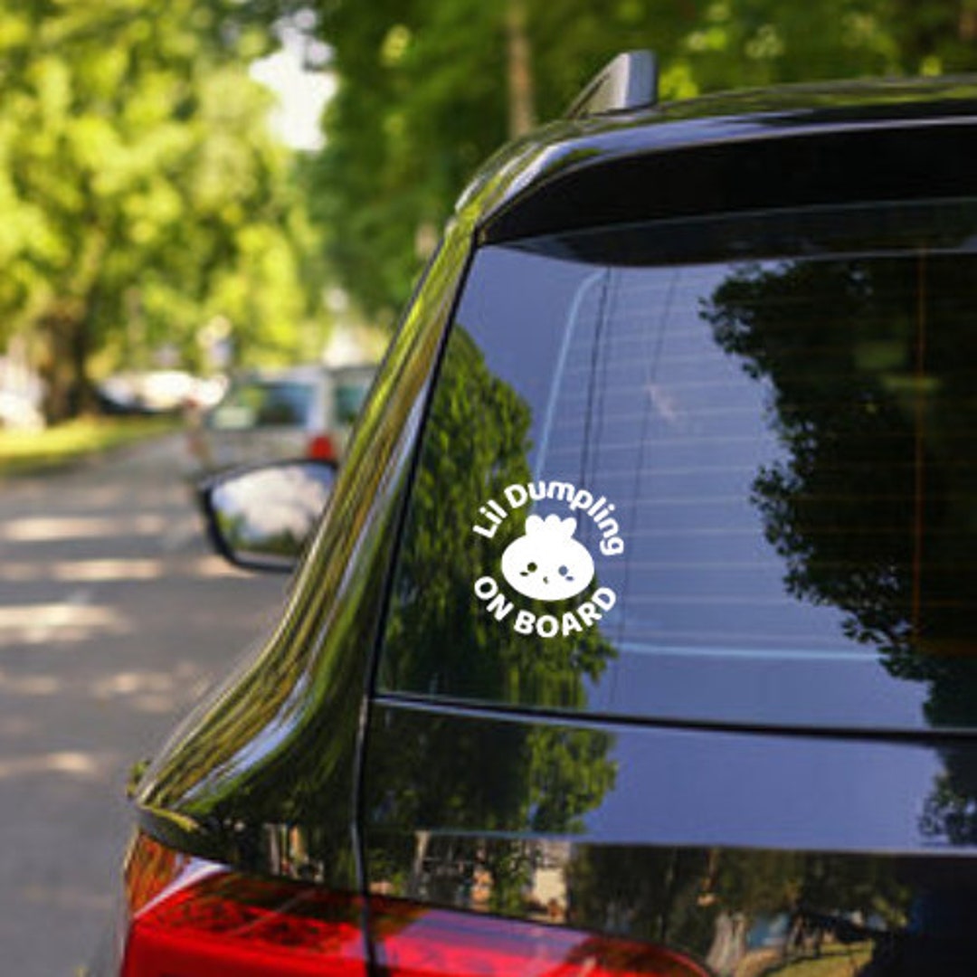 Lil Dumpling Baby on Board Sign SVG Cute Outline Cricut Silhouette Cut ...