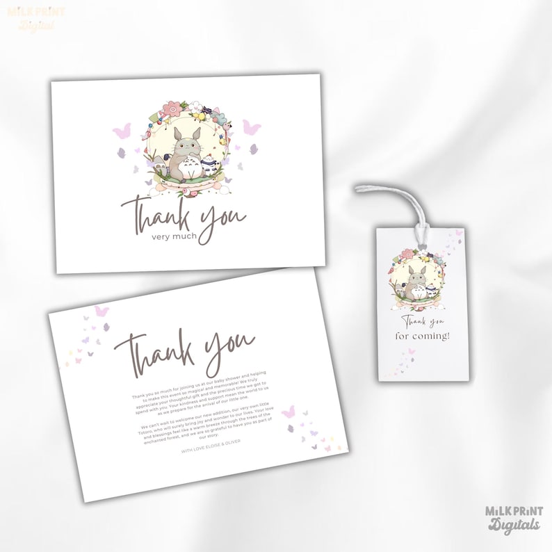 Editable Totoro Baby Shower Party Bundle Welcome, Invitation, Thank You ...