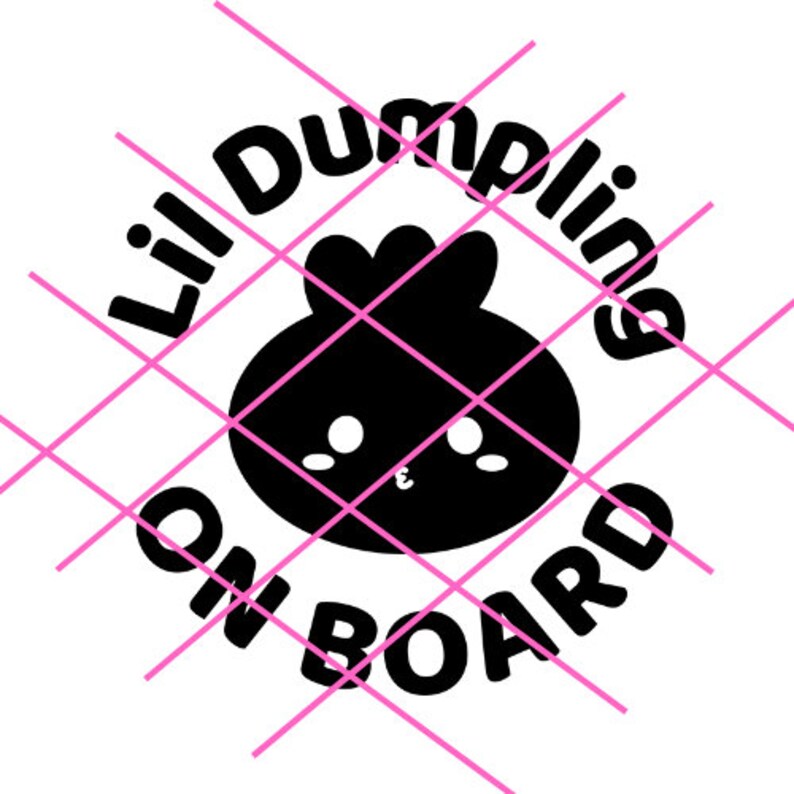 Lil Dumpling Baby on Board Sign SVG Cute Outline Cricut Silhouette Cut ...