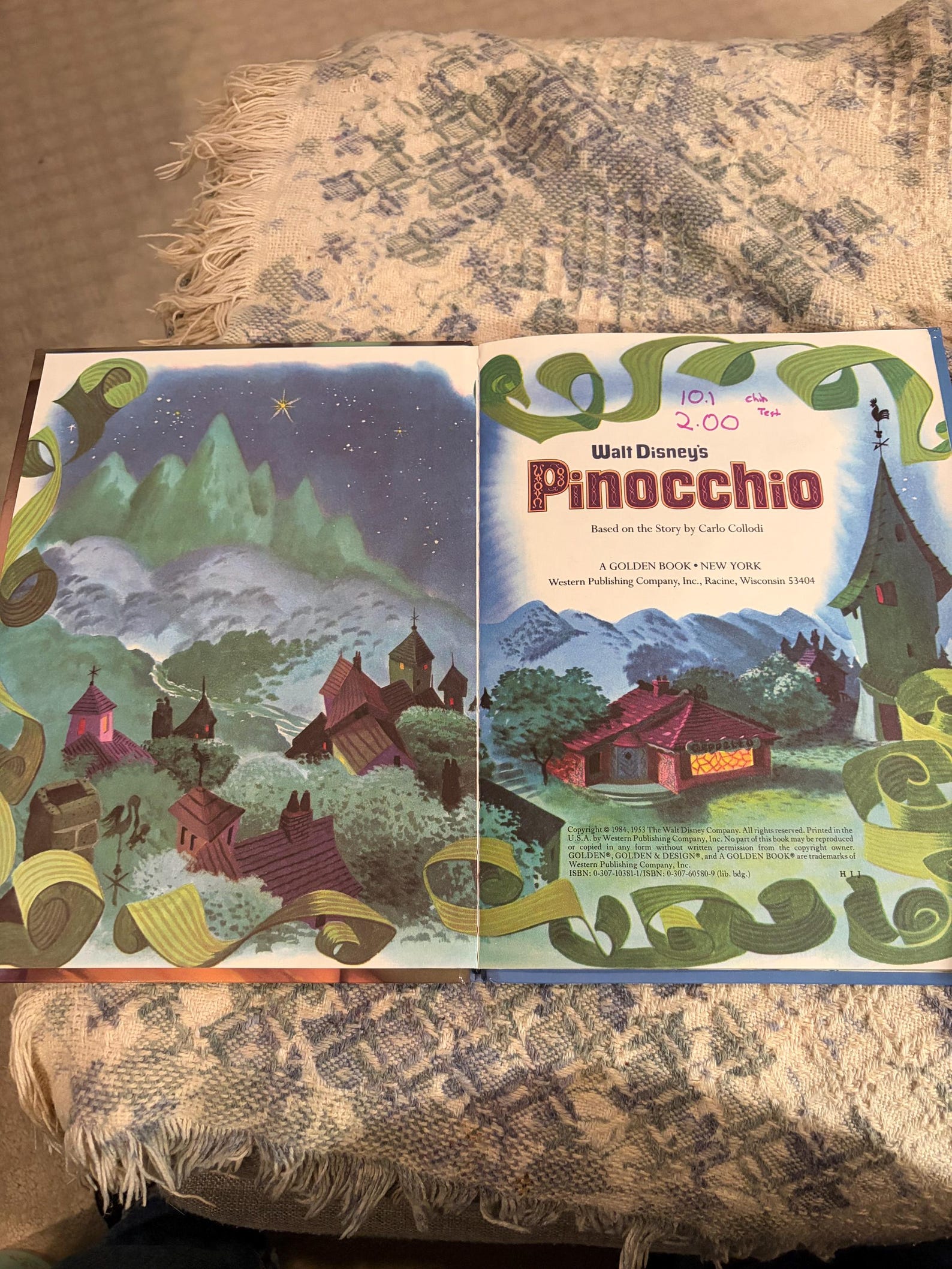 Walt Disney’s Pinocchio Vintage Golden Book 1984 Large Children’s Book ...