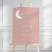 Minimalist Moon Baby Shower Welcome Sign, We're Over the Moon, Editable ...