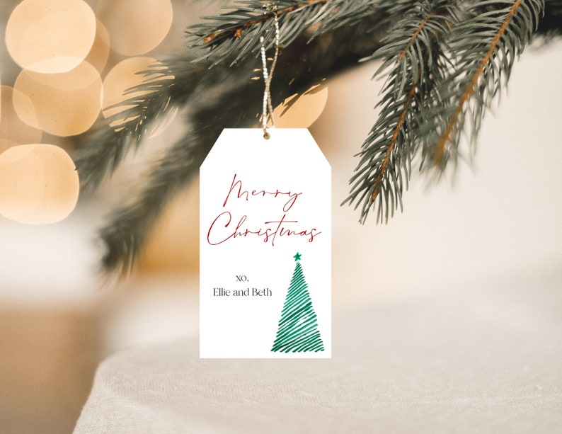Editable Christmas and Holiday Gift Tags, Five Different Designs ...