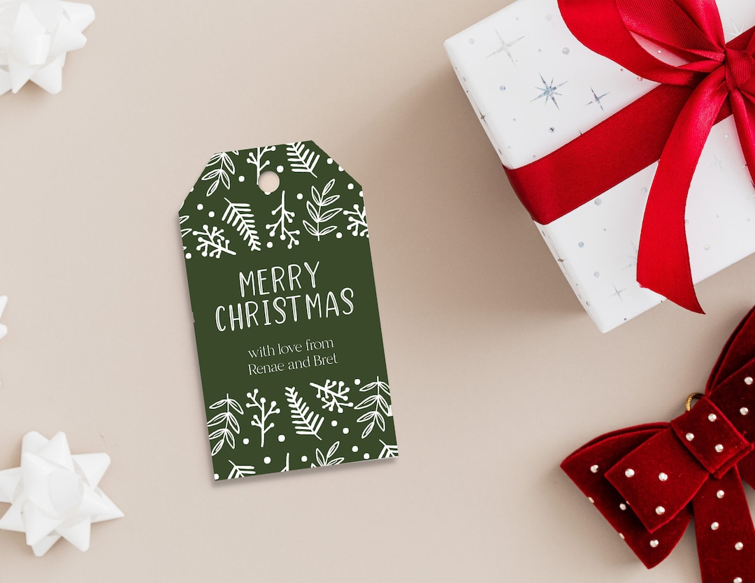 Editable Christmas and Holiday Gift Tags, Five Different Designs ...