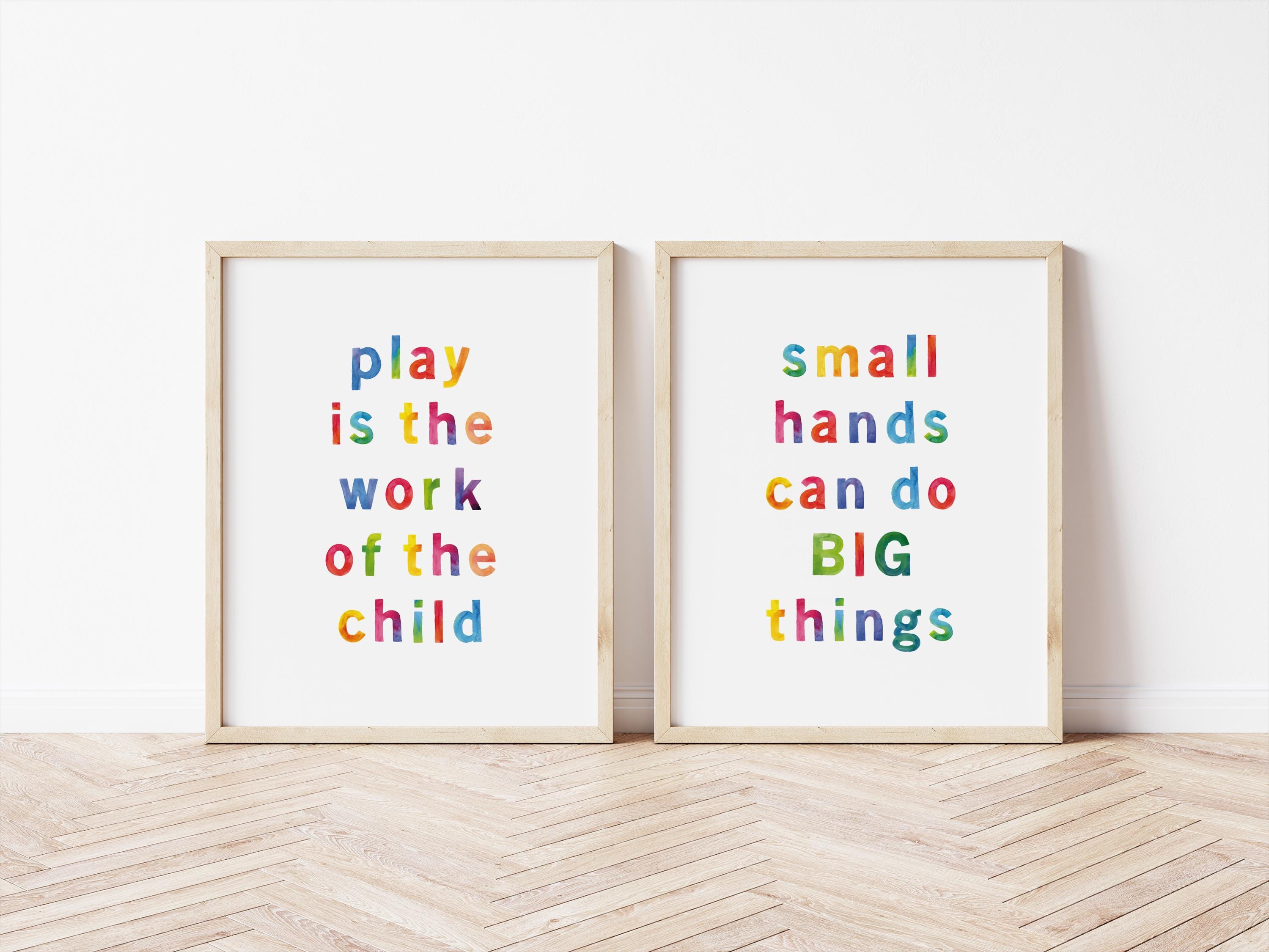 Montessori Printable Set, Play is the Work of the Child, Small Hands ...