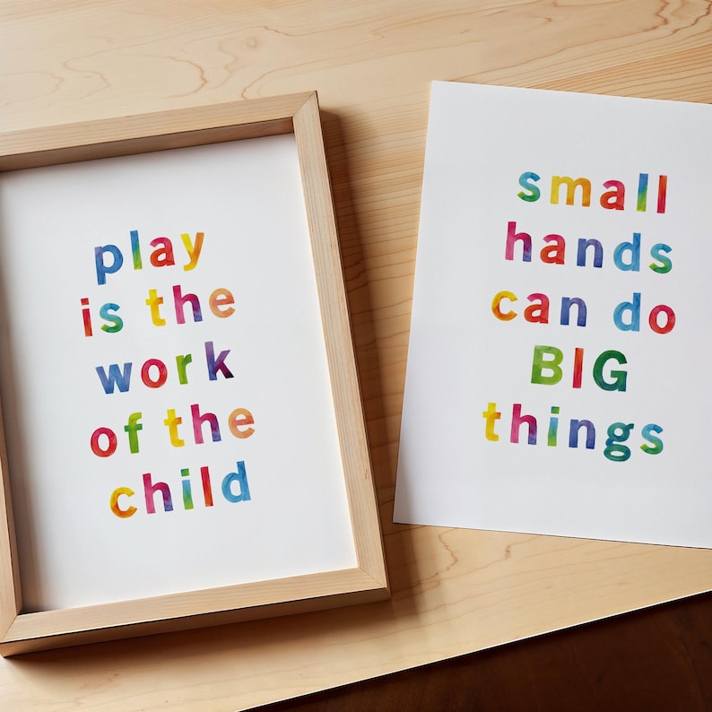 Montessori Printable Set, Play is the Work of the Child, Small Hands ...