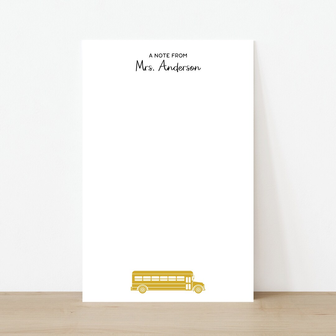 Personalized Teacher Notepad, Teacher Appreciation Gift, Yellow School ...