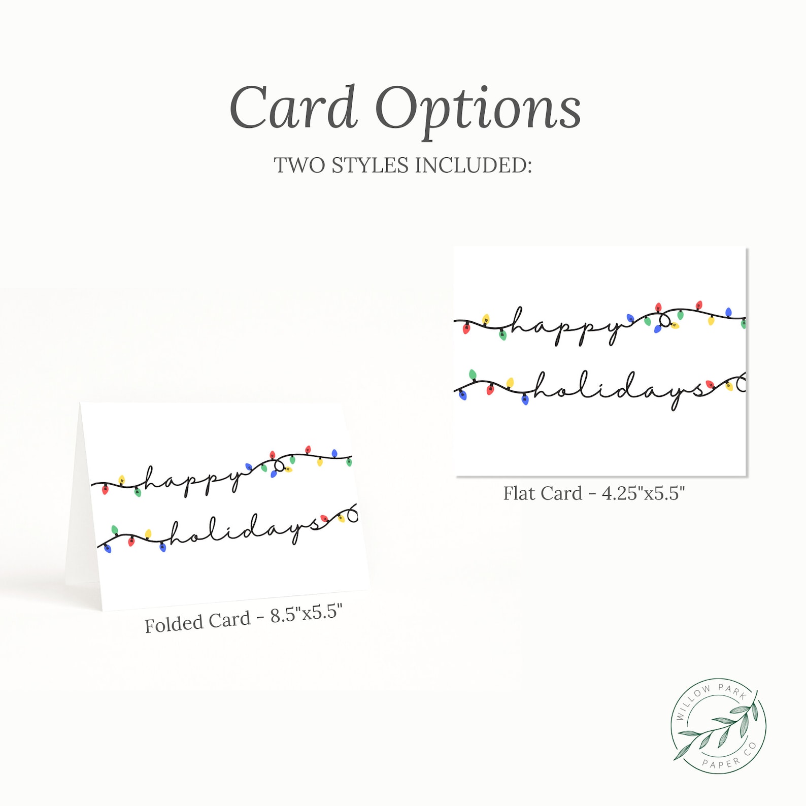 Festive Lights Holiday Card, Happy Holidays, Teacher Gift, Student Gift ...