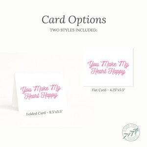 You Make My Heart Happy Greeting Card, Thank You Card, Valentine - Etsy