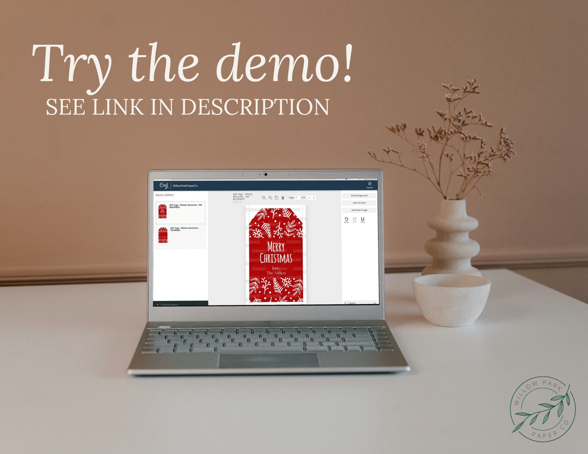 Editable Christmas and Holiday Gift Tags, Five Different Designs ...