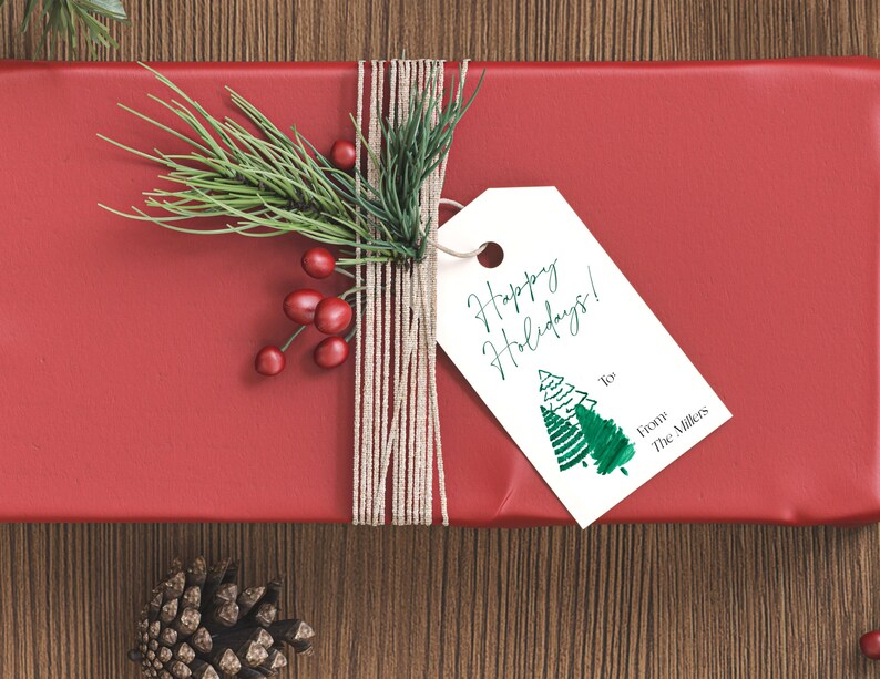 Editable Christmas and Holiday Gift Tags, Five Different Designs ...