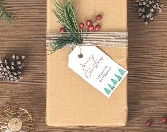 Editable Christmas and Holiday Gift Tags, Five Different Designs ...