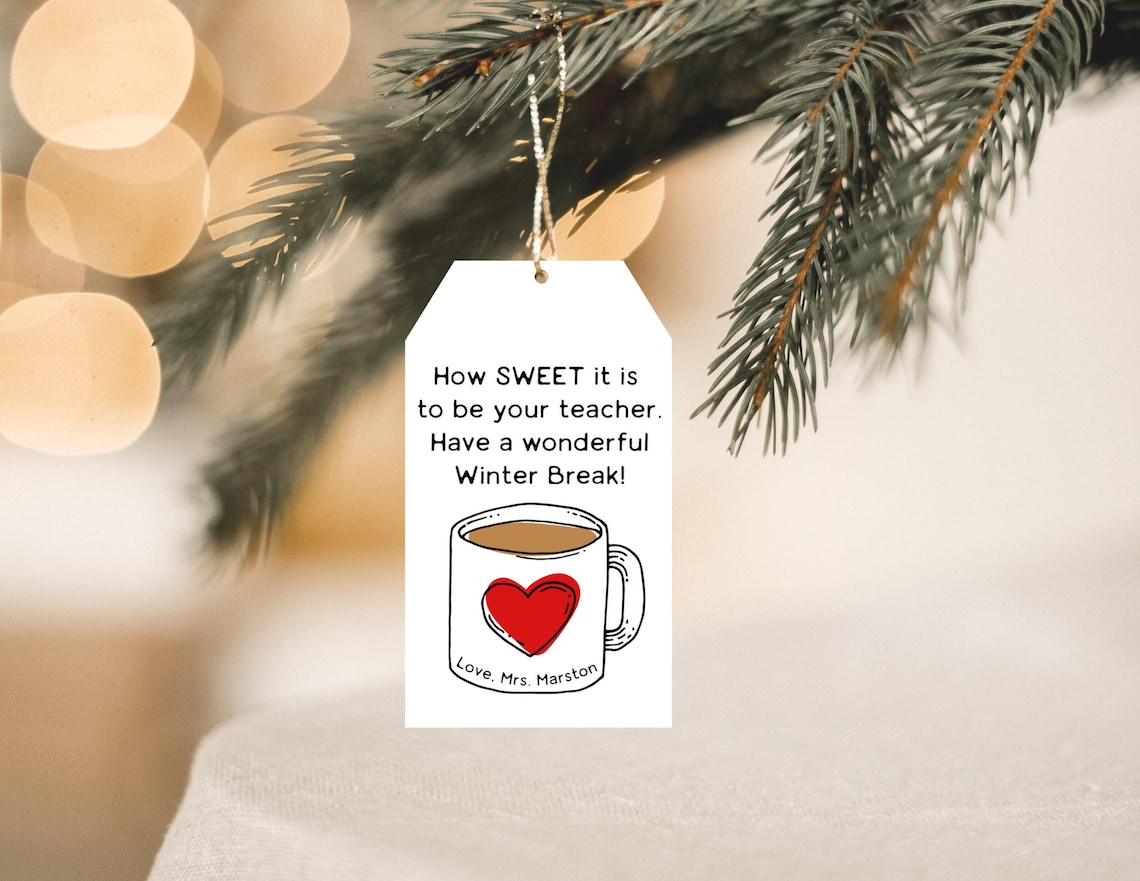 Editable Hot Cocoa Student Gift Tags, Hot Chocolate Holiday Gift ...