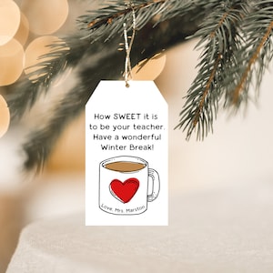 Editable Hot Cocoa Student Gift Tags, Hot Chocolate Holiday Gift ...