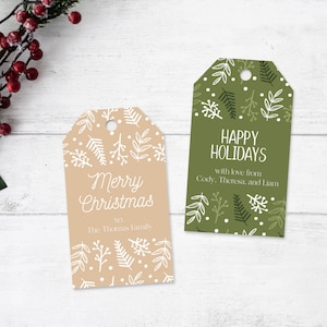 Editable Christmas and Holiday Gift Tags, Five Different Designs ...