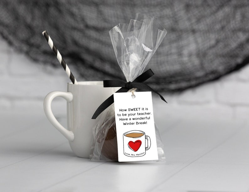 Editable Hot Cocoa Student Gift Tags, Hot Chocolate Holiday Gift ...