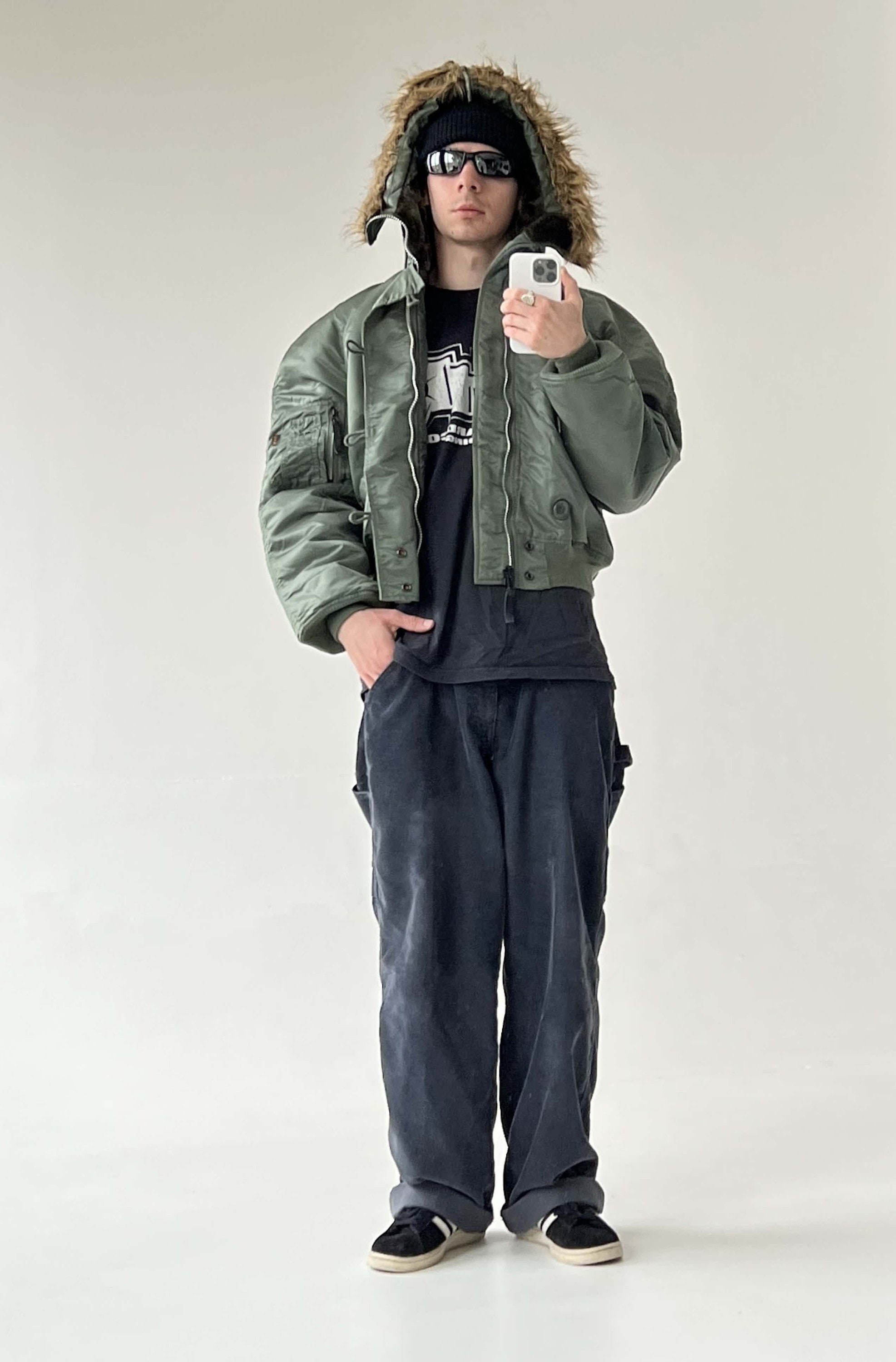 Vintage N2B Intermediate Bomber Jacket With Fur Olive Green M - Etsy