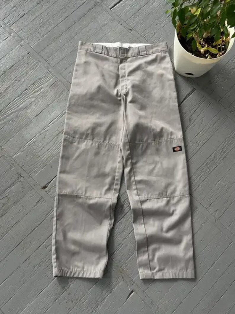 Vintage Dickies Loose Fit Minimalist Outdoor Work Pants Gray Etsy