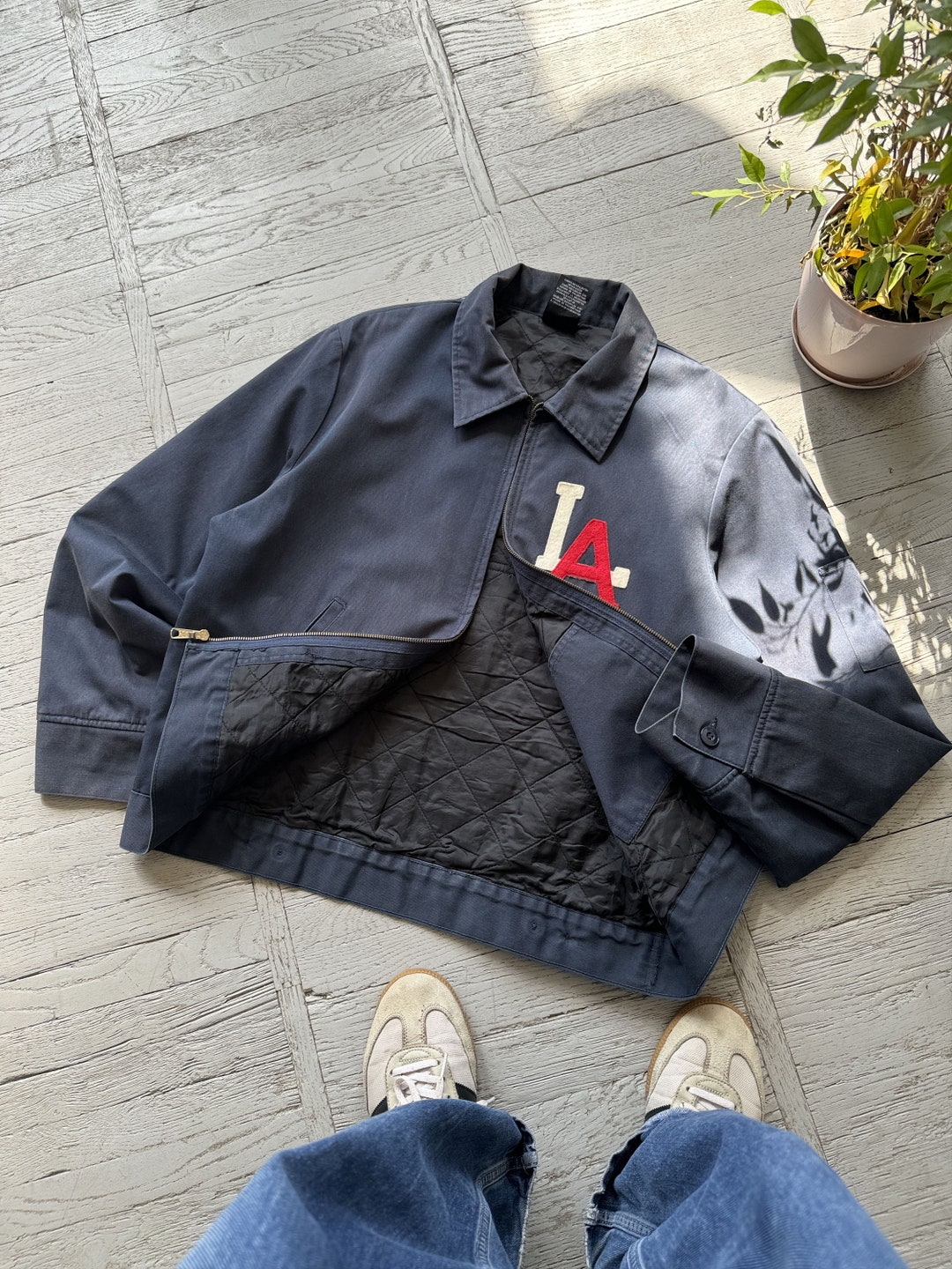 Vintage Mechanic Urban Made in USA Work Jacket Deep Blue Size Large L ...