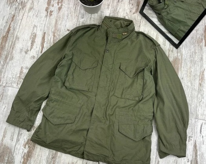 Vintage 70s Alpha Industries M65 Field Jacket Miltary Green Size Large ...