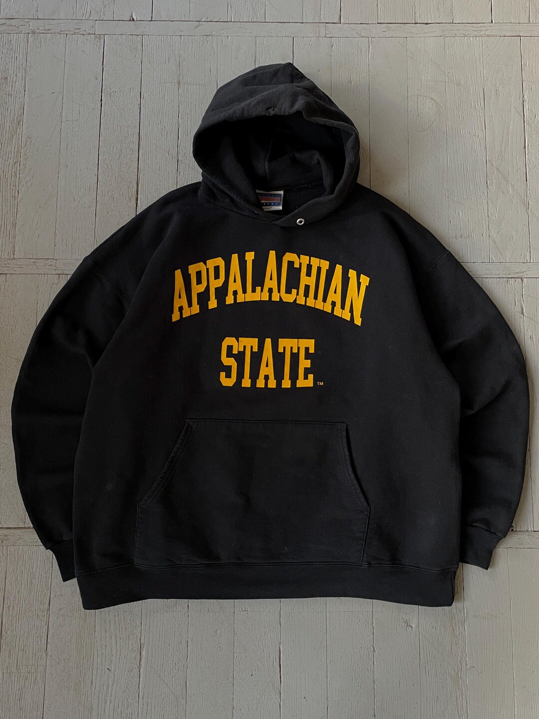 Vintage Appalachian State University Graphic Print Hooded Sweatshirt ...
