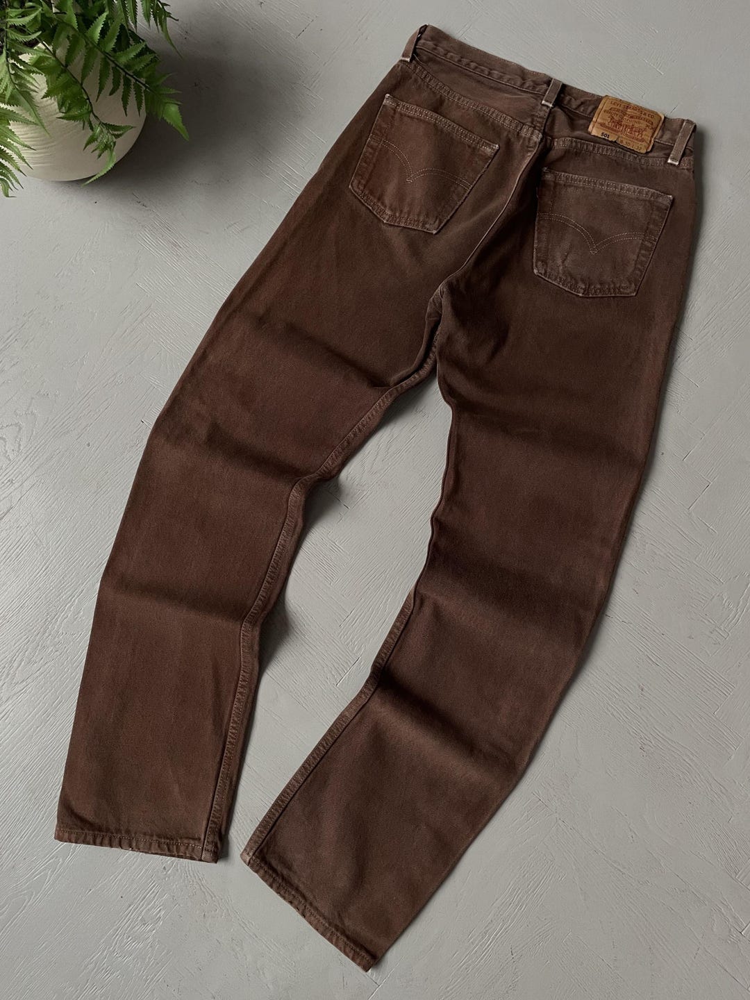Vintage 90s Levi's 501 Regular Fit Brown Denim Jeans Size 30 32 - Etsy