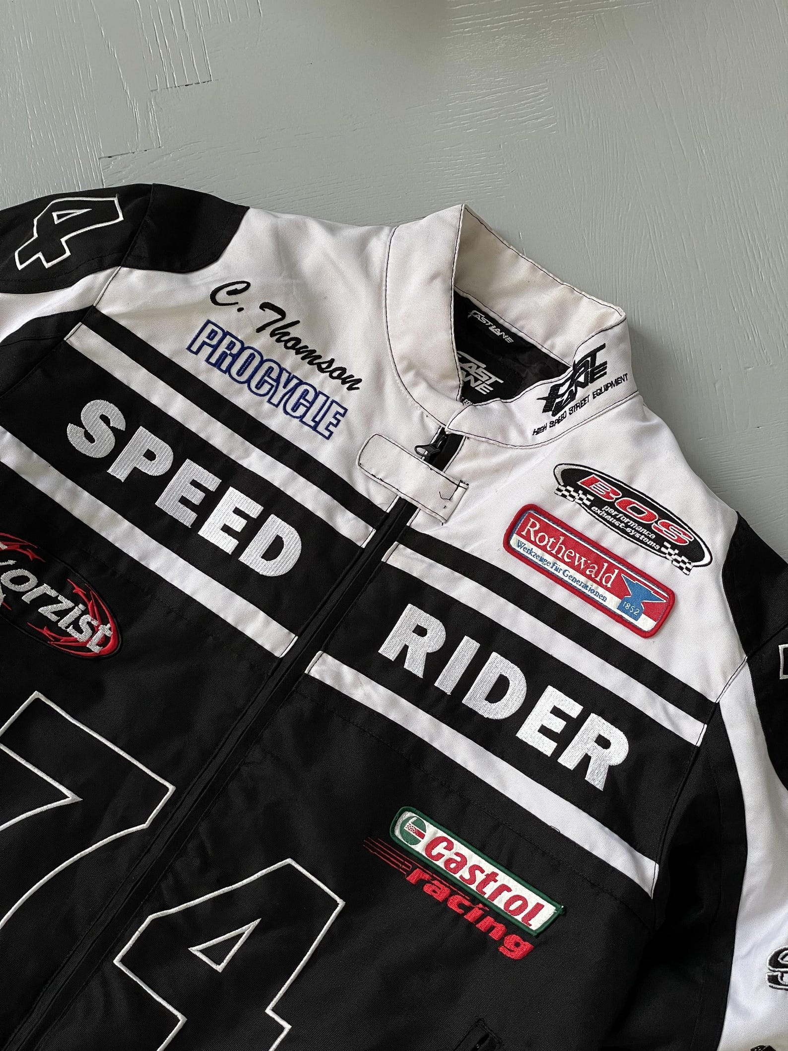 Vintage Speed Rider Racing Team Moto Jacket Nylon Black White Size M - Etsy