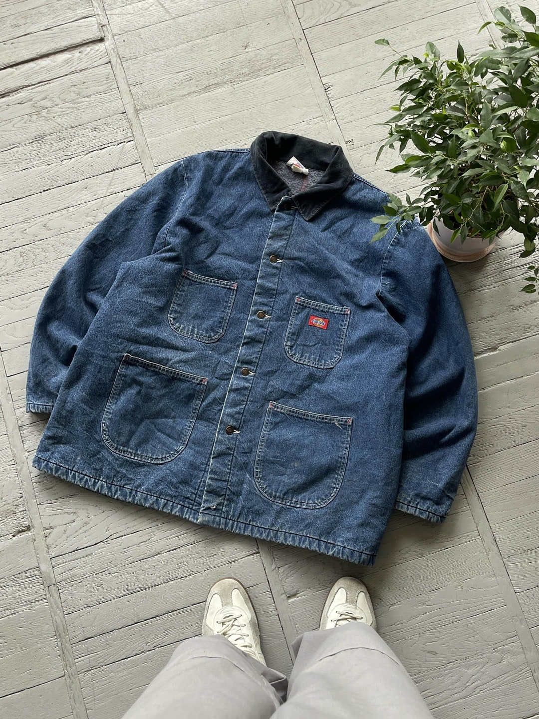 Vintage Mens Dickies Work Jacket Chore Coat Workwear Blanket Lined ...