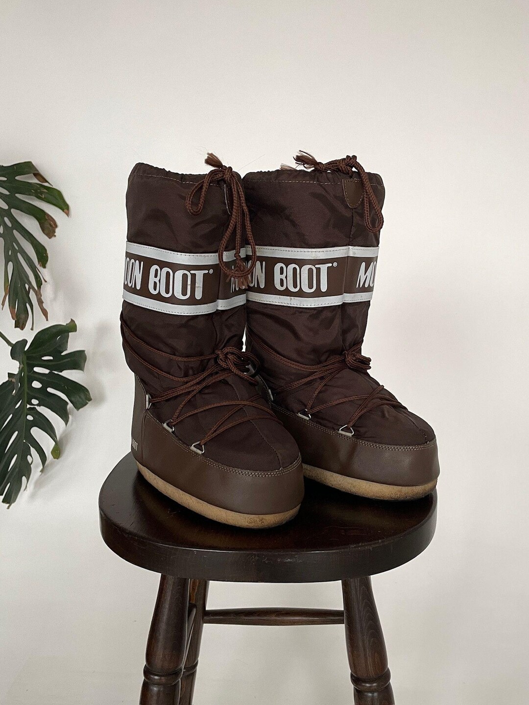 Vintage Iconic Moon Boot Boots Nylon Brown Size 35-38 - Etsy