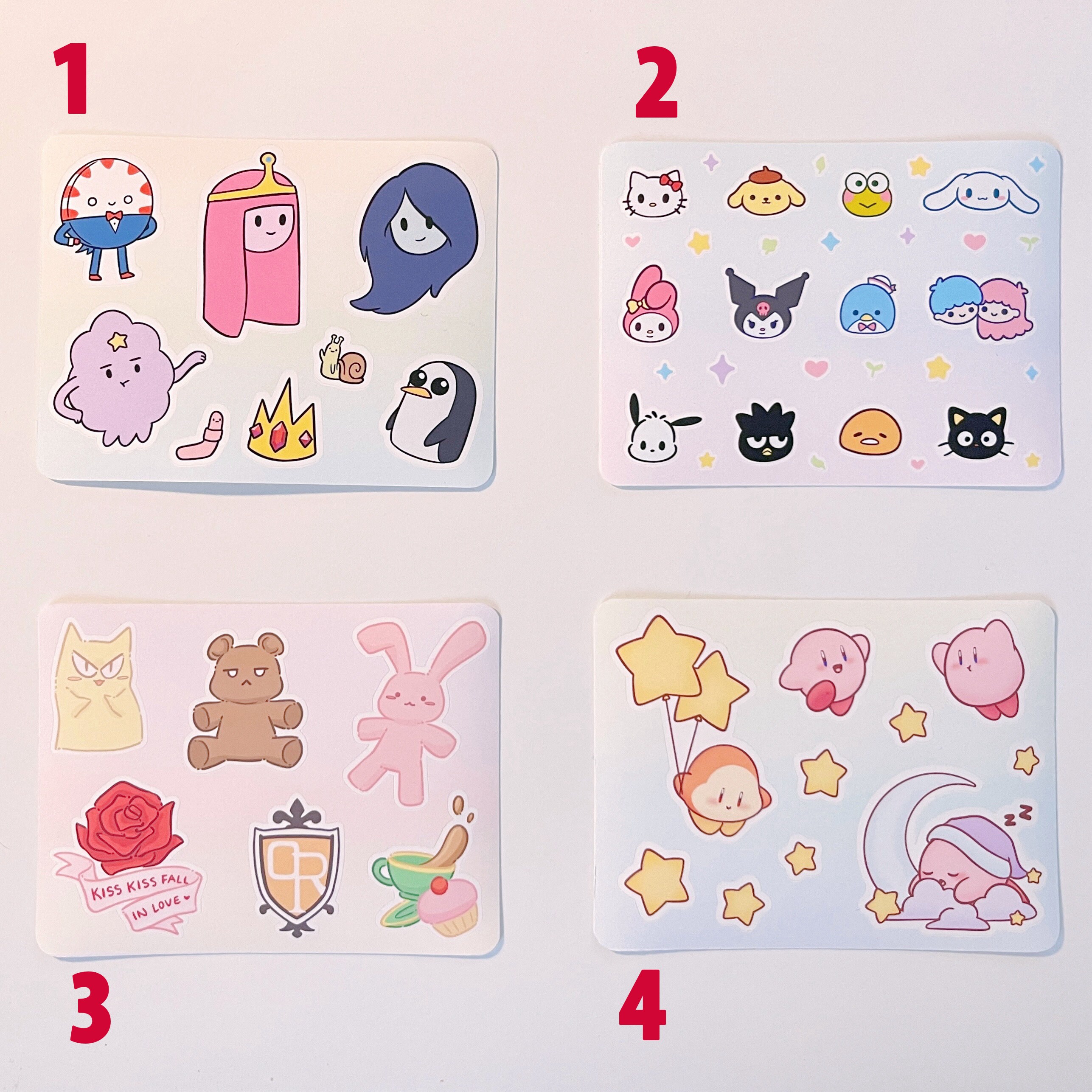 Pastel Cute Character Sticker Sheet – Mini Matte Vinyl Stickers - Etsy