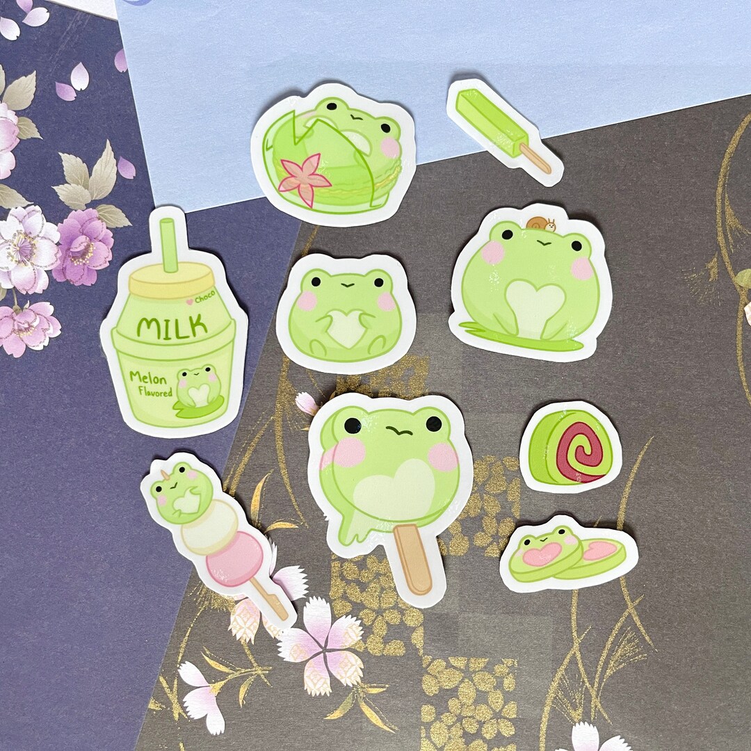 Kero Frog Sweets Sticker Set - Die Cut, Cute, Frog, Frog Dessert ...