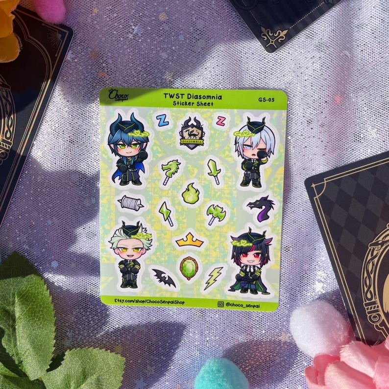 TWST Dorm Sticker Sheet - Diasomnia Heartslabyul Octavinelle Savanaclaw ...