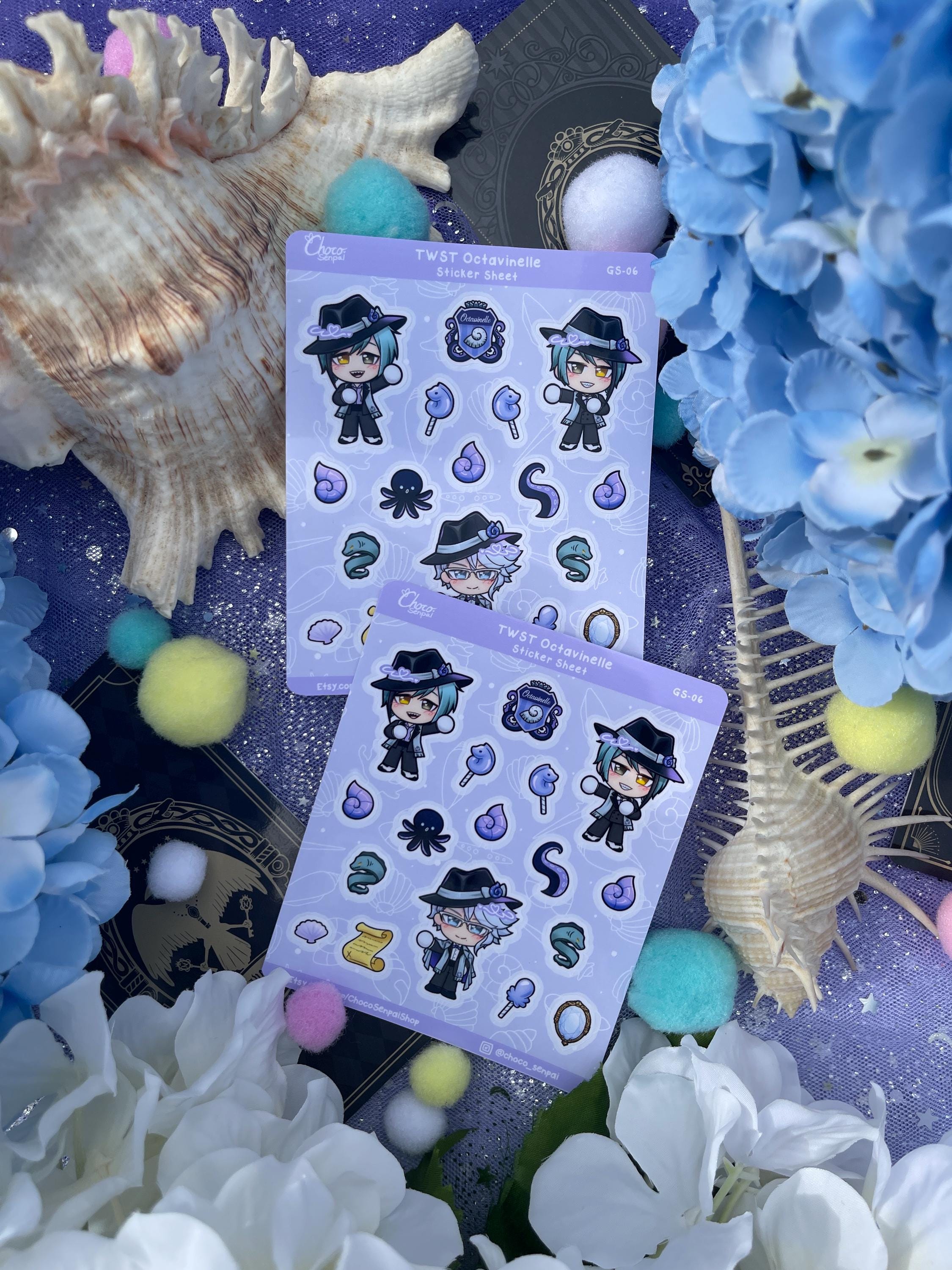 TWST Dorm Sticker Sheet - Diasomnia Heartslabyul Octavinelle Savanaclaw ...