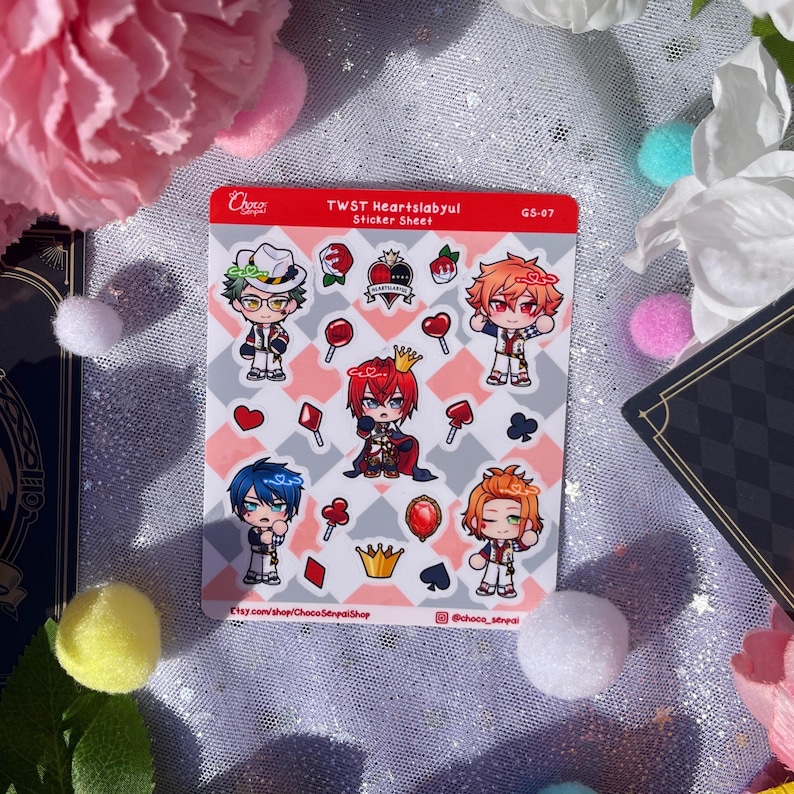 TWST Dorm Sticker Sheet - Diasomnia Heartslabyul Octavinelle Savanaclaw ...