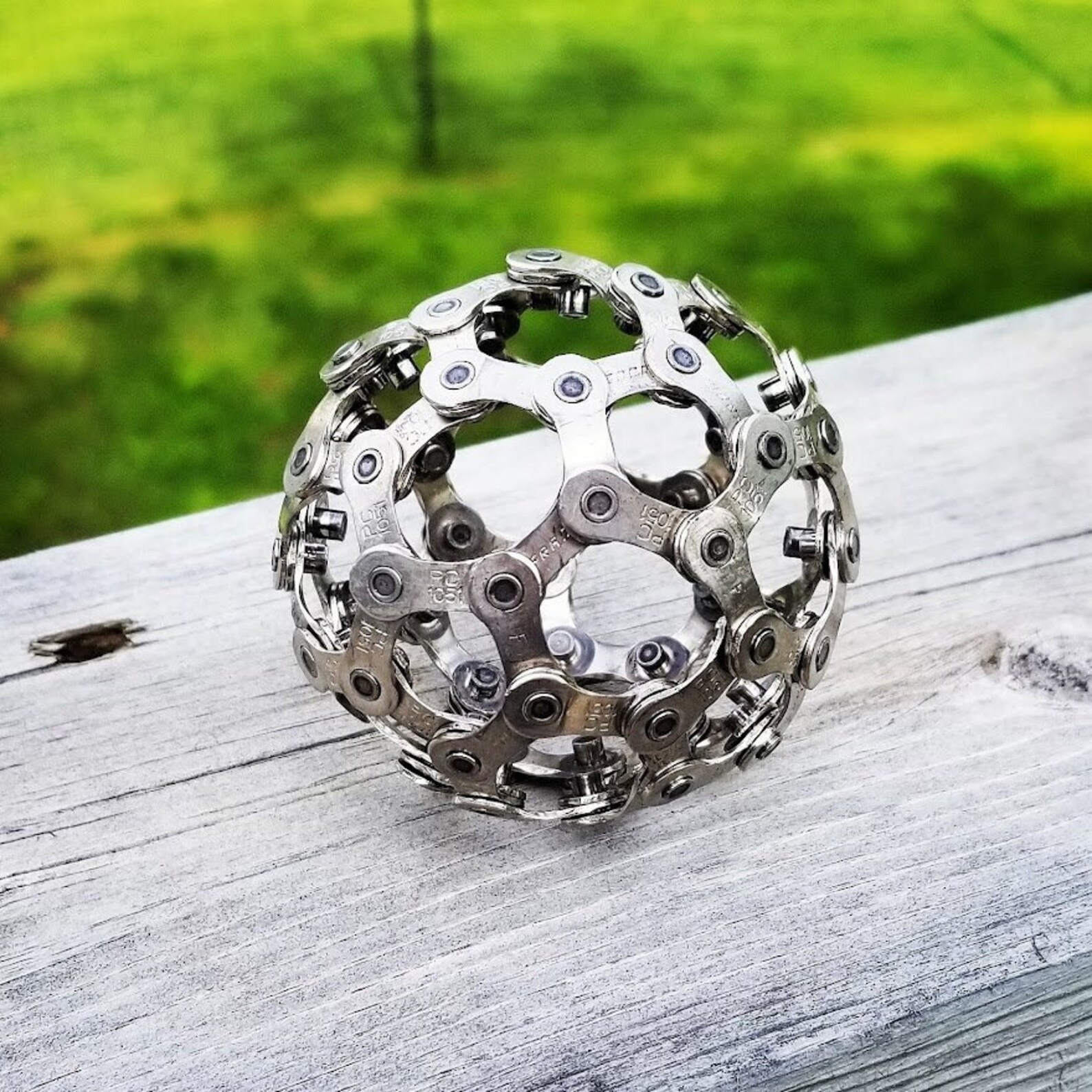 Bike Chain Ball | Handmade Upcycled Bicycle Globe | Recycled Bike Parts ...