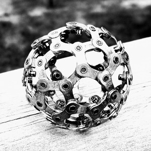 Bike Chain Ball | Handmade Upcycled Bicycle Globe | Recycled Bike Parts ...