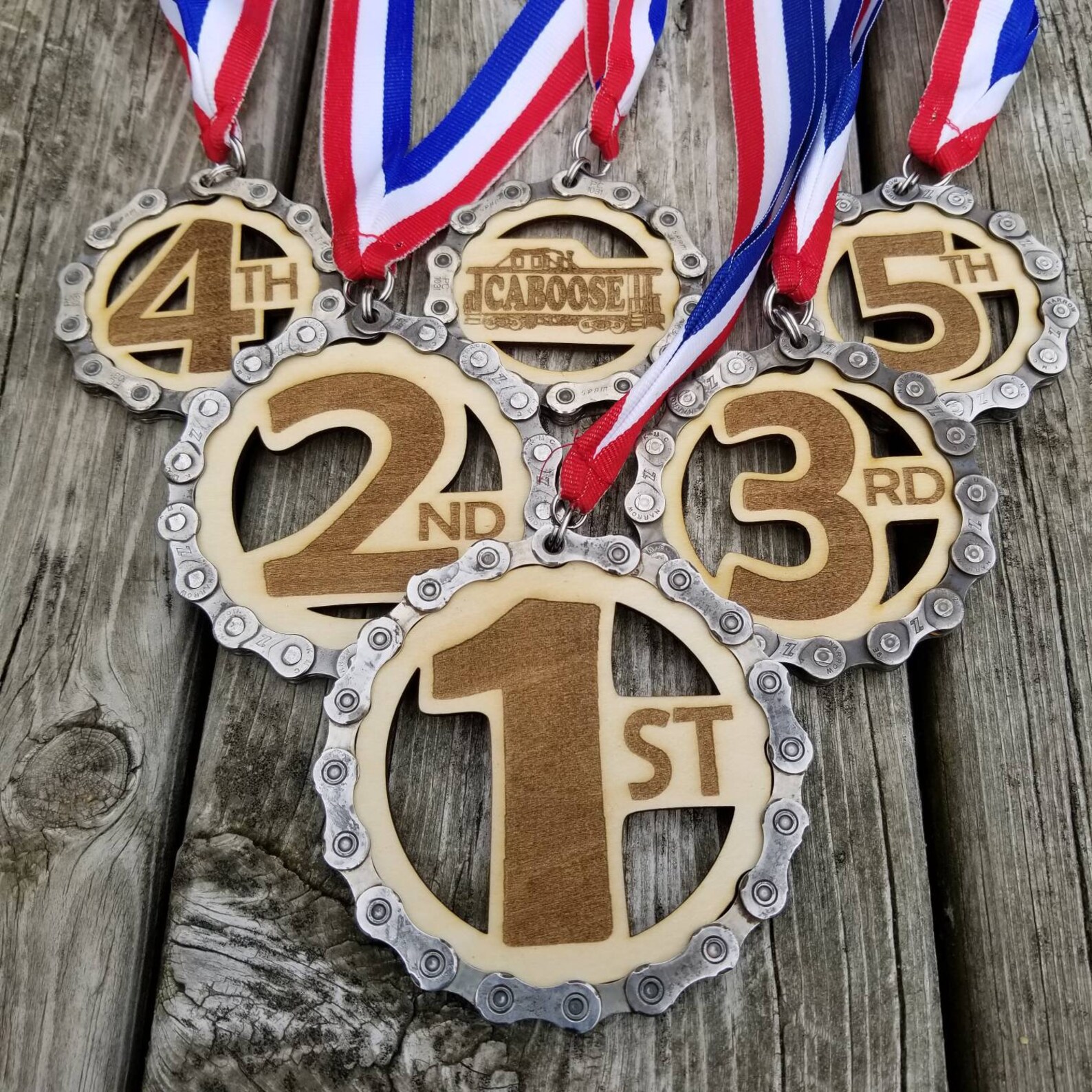 Upcycled Bike Chain Race Medals, Laser Cut Wood Bicycle Awards - Etsy