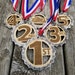 Race Medals W/ Upcycled Bike Chain, Laser Cut Wood, Bicycle Awards ...
