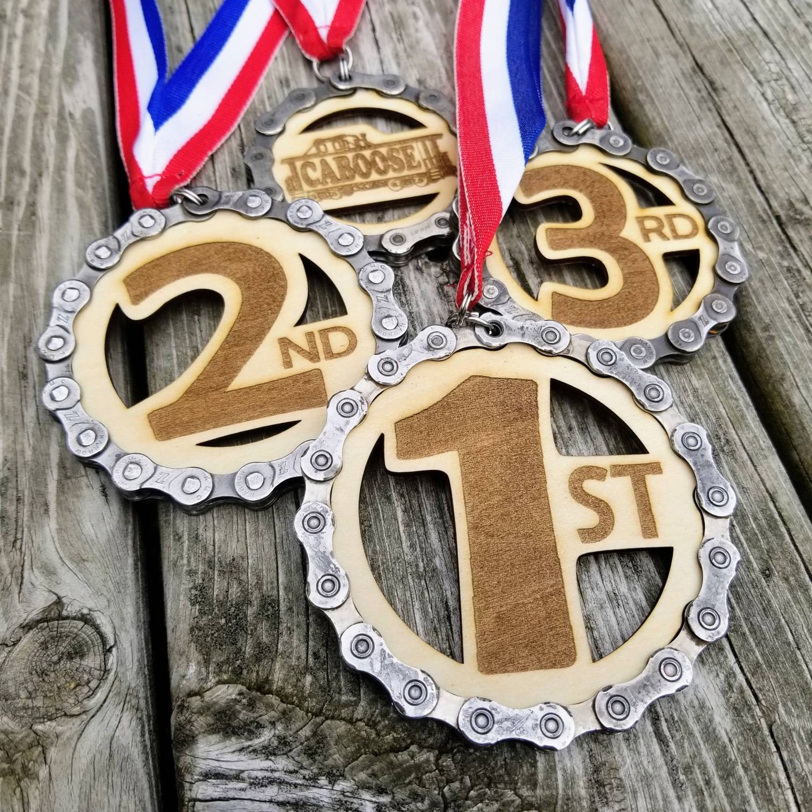 Upcycled Bike Chain Race Medals, Laser Cut Wood Bicycle Awards - Etsy