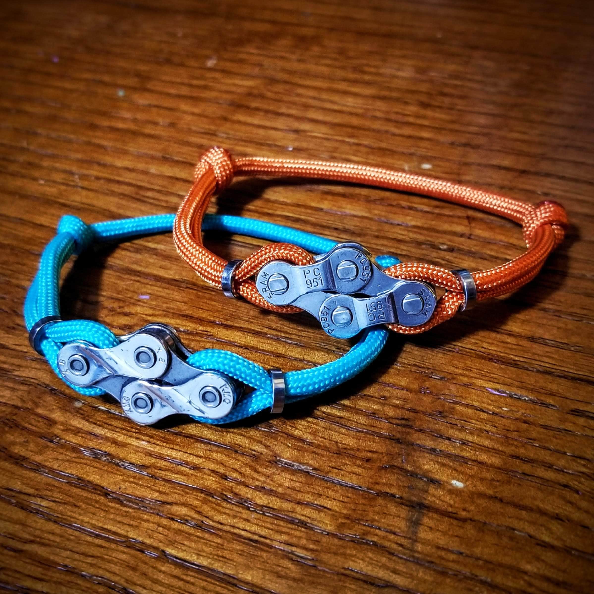 Diamond Bracelet for Cyclists Reclaimed Bike Chain Paracord - Etsy