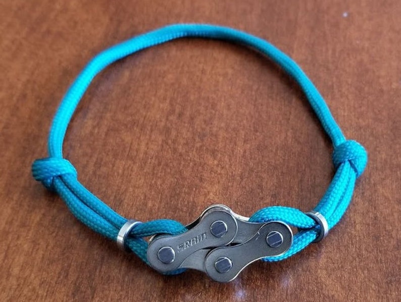 Diamond Bracelet for Cyclists Reclaimed Bike Chain Paracord | Etsy
