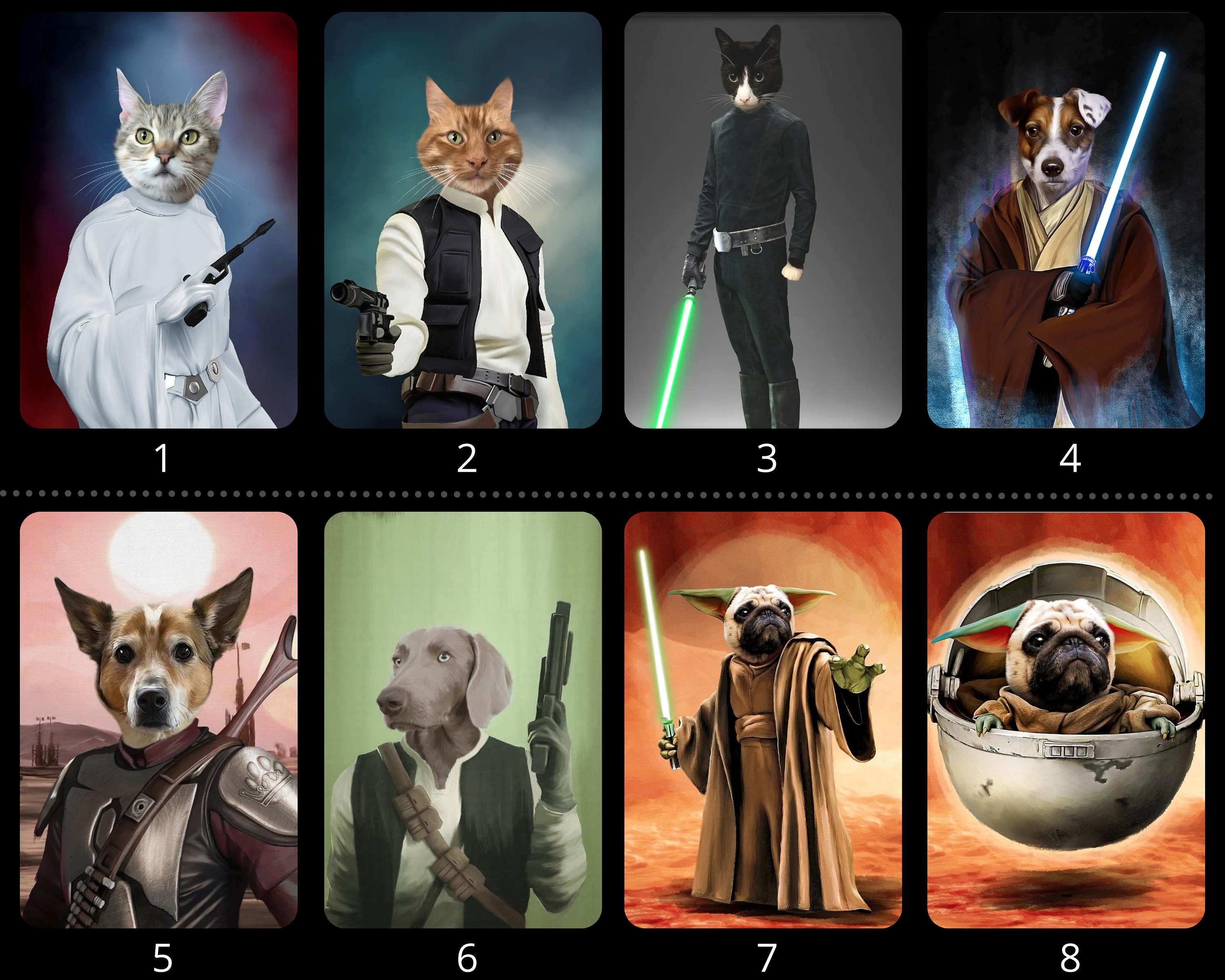 Star Wars Pet Portraits Pet Portraits Dog Art Car Art - Etsy