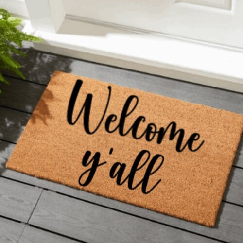Hey Y'all Doormat Hello Door Mat Hello Welcome Mat | Etsy