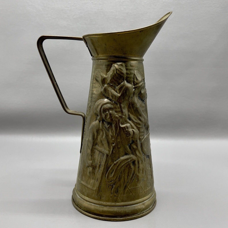 Vintage Pub Scene Peerage Brass Pitcher England - Etsy