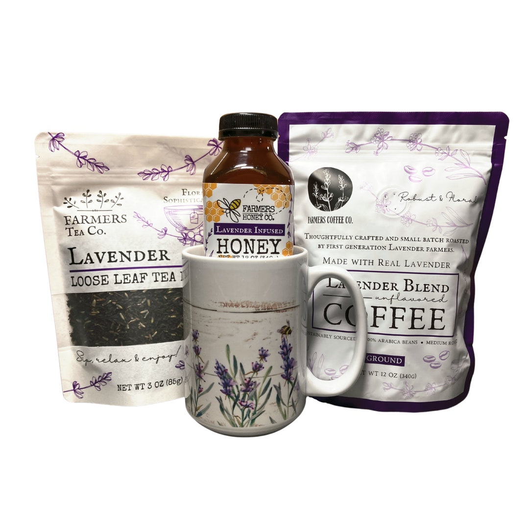 FARMERS Lavender Co. Lavender Coffee, Tea and Honey Gift Box - Etsy