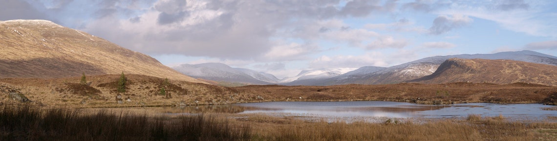 Snowy Mountains, Loch Ossian, Rannoch Moor, Scotland | Scottish ...